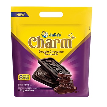 Julie's Charm Double Chocolate Sandwich 172g (8 convi pack) | ZuppaMarket